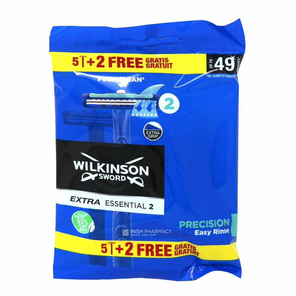 Wilkinson Sword Extra 2 Precision Essentials Disposable Razors 5+2 Fre ...