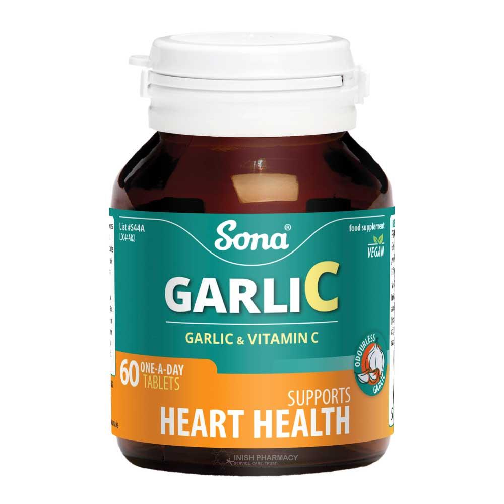 Sona Garlic and Vitamin C 60 Tablets – Inish Pharmacy