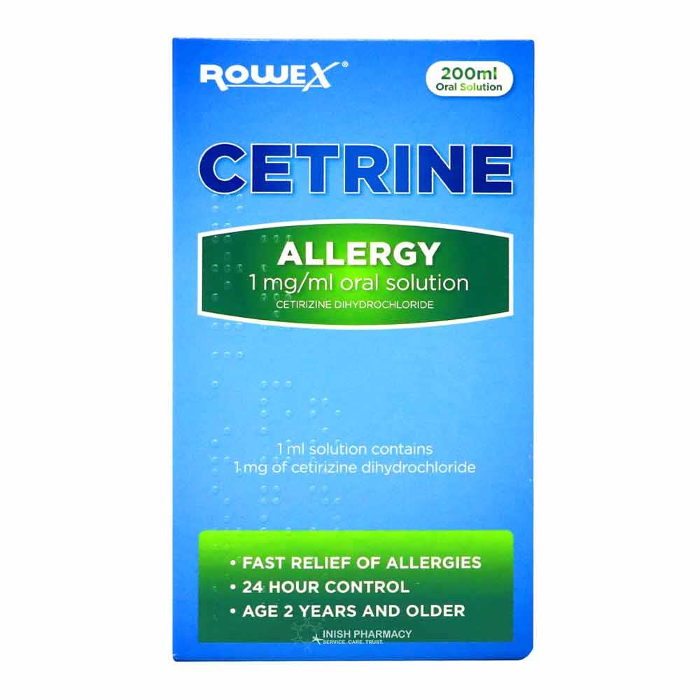 Cetrine Allergy 1mg/ml Cetirizine Oral Solution 200ml – Inish Pharmacy