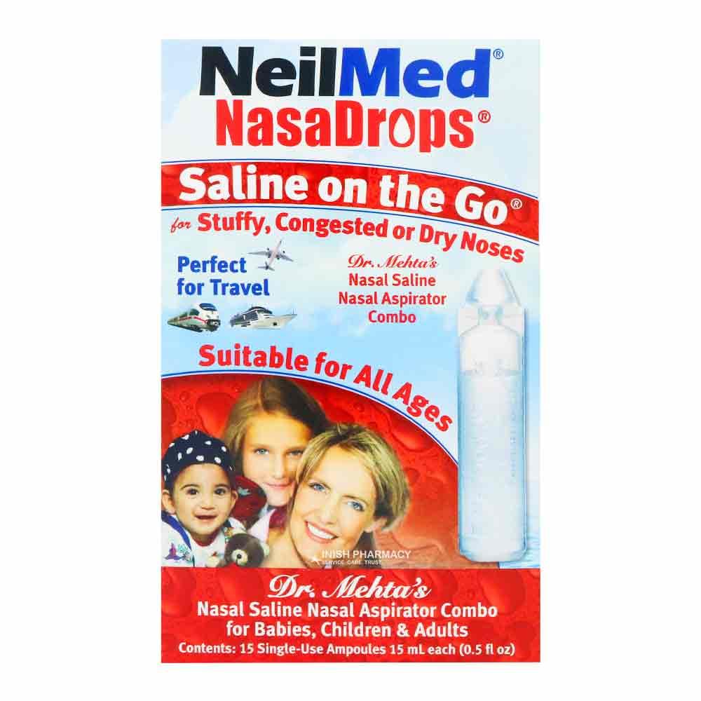 NeilMed NasaDrops Saline On The Go 15 Pack – Inish Pharmacy